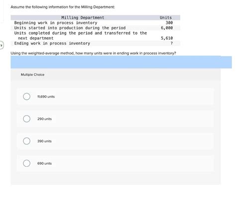 Solved Assume The Following Information For The Milling