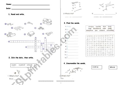 Classroom Obects Esl Worksheet By Rmoc