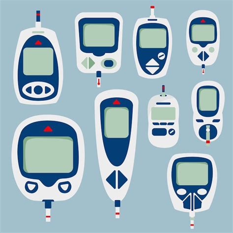 Premium Vector Blue Glucometer Medical Collection