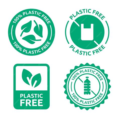 Premium Vector Plastic Free Icon Label Vector Set No Plastic Product
