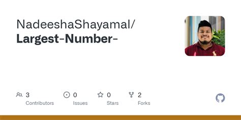 Github Nadeeshashayamallargest Number