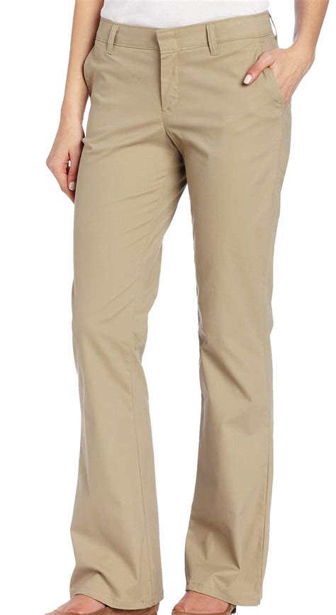 Dickies Womens Flat Front Stretch Twill Pant Slim Fit