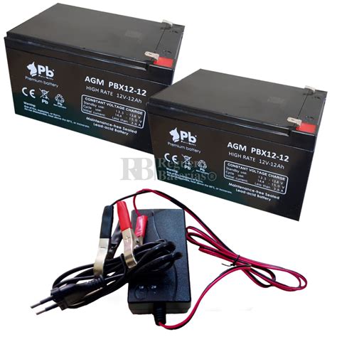 Baterías 24 Voltios 12 Amperios Y Cargador 24 Voltios Baterias Para