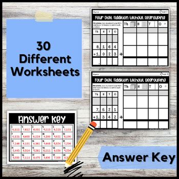 Addition Practice Digit Without Regrouping Exit Slip Base Ten Blocks