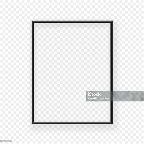 벽에 사실적인 얇은 흰색 액자 벡터 일러스트 레이 션에 고립 된 투명 한 배경 0명에 대한 스톡 벡터 아트 및 기타 이미지 0명 3차원 형태 공란 Istock