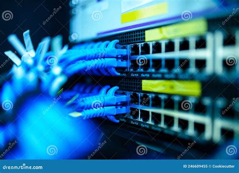 Switch And Cabling Stock Image Image Of Information 246609455