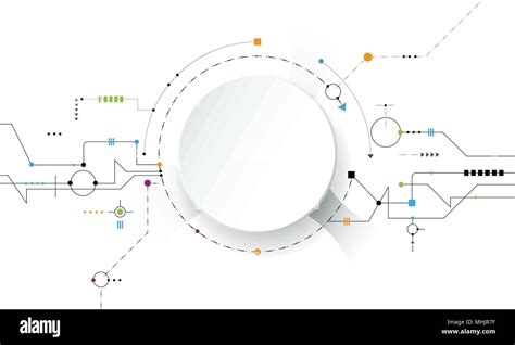 Vector Illustration Abstract Futuristic Circuit Board On Light Gray Background Modern Hi Tech