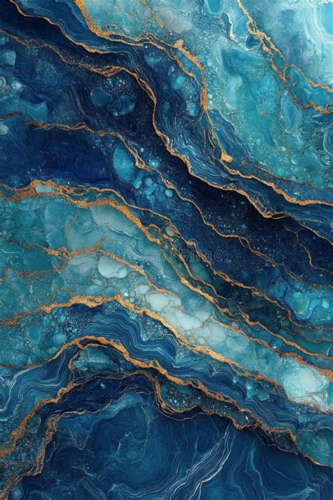 Textured Blue Abstract Waves Showcasing Fluid Movement And Depth In A Serene Design Stock Image