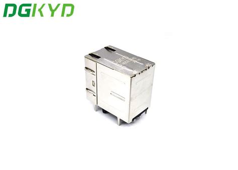 2 Port Rj45 Jack Connector 2x1 Offset St Jk With Led Ethernet Filter