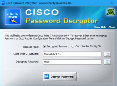 Cisco Password Decryptor Download Softpedia
