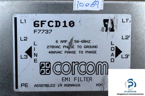Corcom 6fcd10 Emi Filter Platinum International