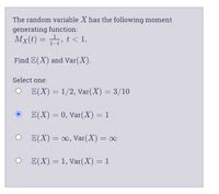 Answered The Random Variable X Has The Following Moment Generating Function Mx T T