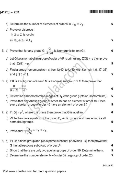 Groups And Rings 2011 2012 Msc Mathematics Semester 2 Question Paper With Pdf Download