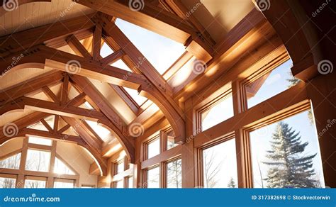 Beams Residential Timber Frame Royalty Free Cartoon
