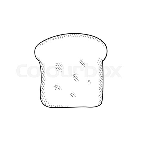 Single Slice Of Bread Sketch Icon Stock Vector Colourbox