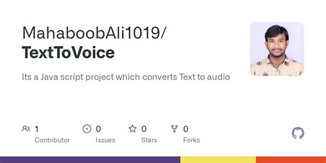 GitHub MahaboobAli TextToVoice Its A Java Script Project Which Converts Text To Audio