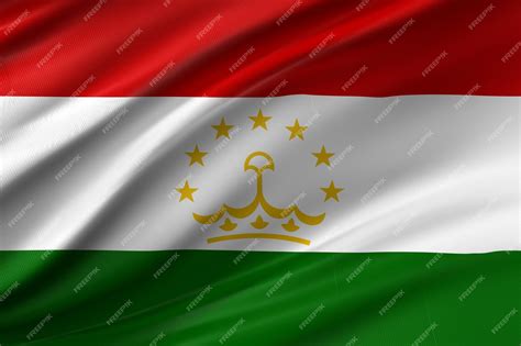 Premium Photo Flag Of Tajikistan With Waving Fabric Texture