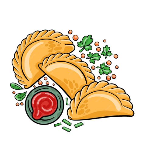 Premium Vector Meat Roasted Typical Spanish Empanadas Vector Illustration