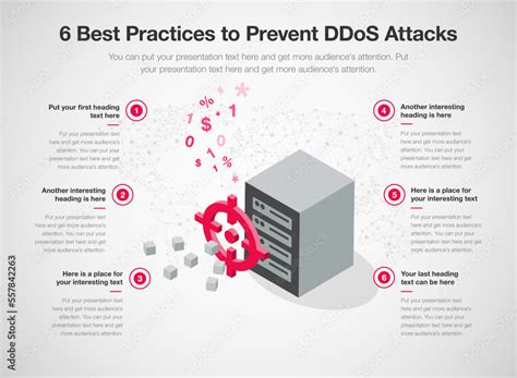 Simple Infographic Template For 6 Best Practices To Prevent Ddos