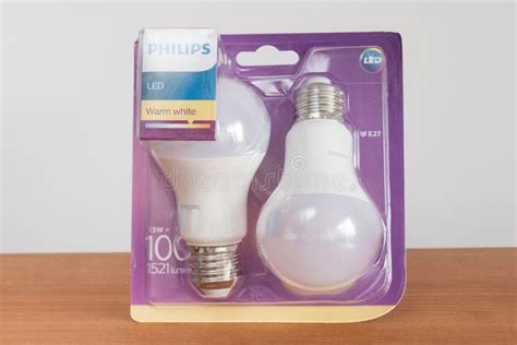 Pack Of 2 Philips LED Lightbulbs Warm White Editorial Stock Photo Image Of Electronic