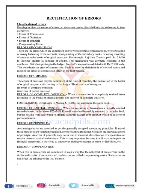 Rectification Of Errors Pdf Debits And Credits Financial Economics