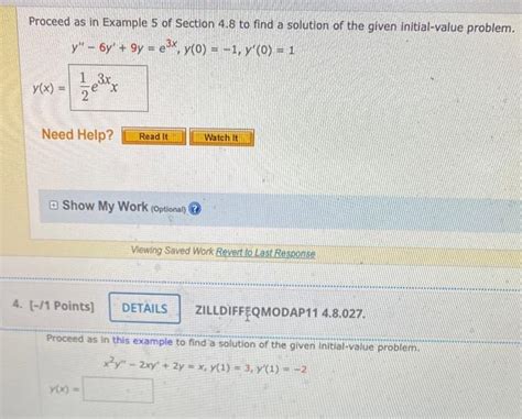 Solved Proceed As In Example 5 Of Section 4 8 To Find A