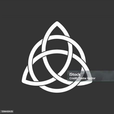 트라이커 기호는 원과 인터레이스 셀틱 삼위일체 매듭 영원함을 상징하는 고대 장식 무한 루프 기호와 원 연동 3에 대한 스톡 벡터
