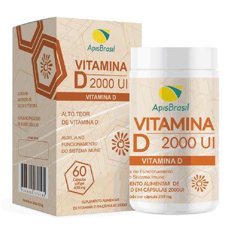 Vitamina D 2000 Ui Colecalciferol 60 Cápsulas Apis Brasil Comprar