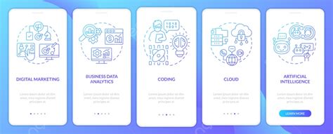 Major Digital Skills Blue Gradient Onboarding Mobile App Screen Banner Template Download On Pngtree