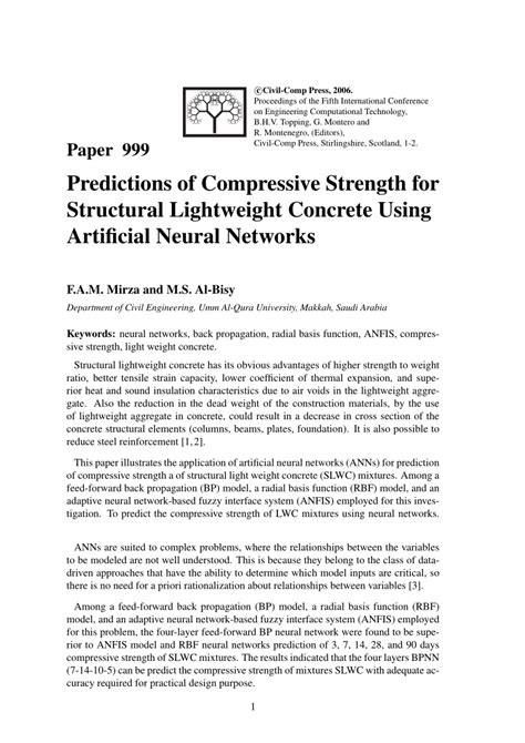 (PDF) Predictions of Compressive Strength for Structural Lightweight Concrete Using Artificial ...