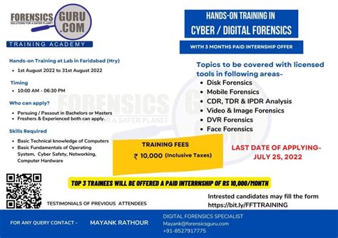 Mayank Rathour On Linkedin Cyber Training Internship Forensicsguru