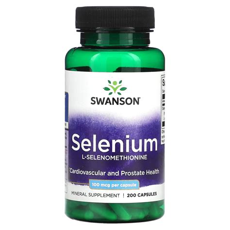 Swanson Seleniuml Selenomethionine 100 Mcg 200 Capsules Wellness Pro