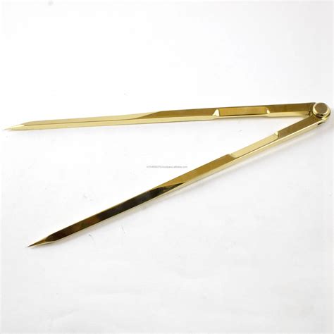 Marine Nautical Brass Chart Divider Navigational Leather Case Straight