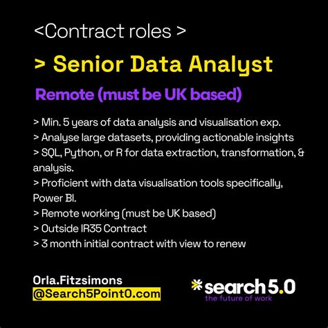 Anna Mcminn On Linkedin Remote Senior Data Analyst Contract Role If Anyone I Know Is Looking For