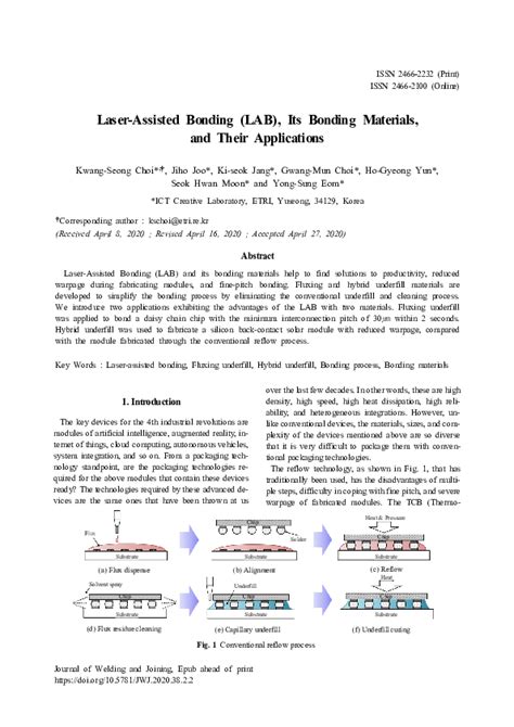 Pdf Laser Assisted Bonding Lab Its Bonding Materials And Their