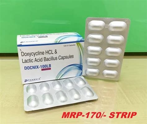 Docnix 100 Cap Doxycycline 100mg With Lb Capsules Packaging Size