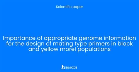 Es Iode On Linkedin Scientific Research Importance Of Appropriate Genome Information For The…