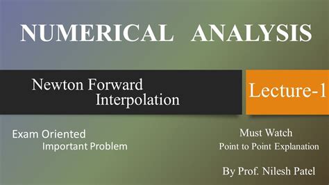 Important Example Of Newton S Forward Interpolation Formula Youtube