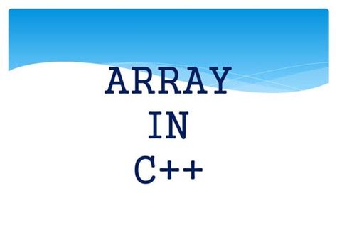 Presentation On Array Ppt