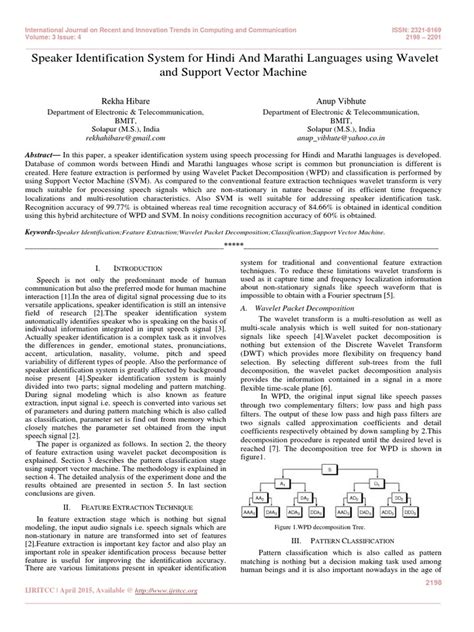 pdf speaker identification system for hindi and marathi languages