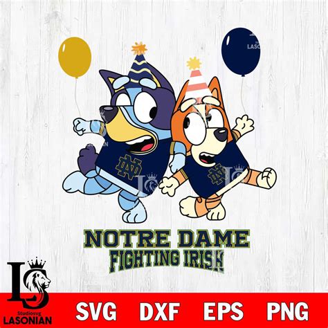 Notre Dame Fighting Irish Bluey And Bingo 2 Lasoniansvg