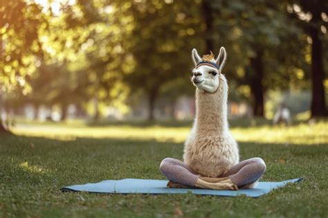 Yoga Llama A Llama In Yoga Pants And A Headband Performing A Yoga Pose
