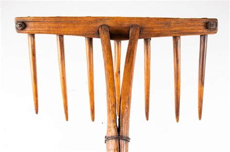 Primitive Handmade Carved Wood Rake Sold At Auction On 6th December