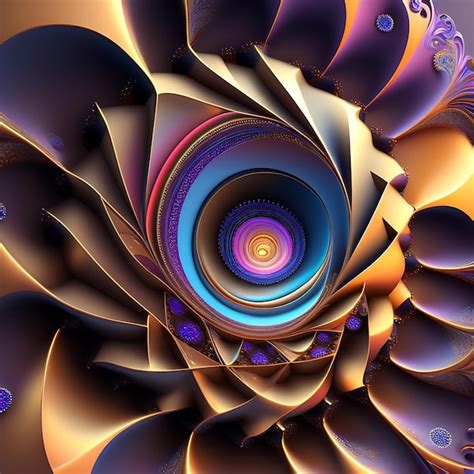 Premium Ai Image Abstract Fractal Surface Fractal Elegant Texture Raster Fractal Graphics 3d