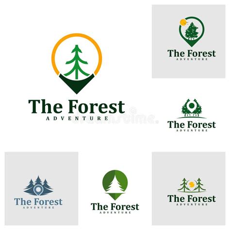 Forest Logo Design Template Creative Pine Logo Vector Illustration Stock Vector Illustration