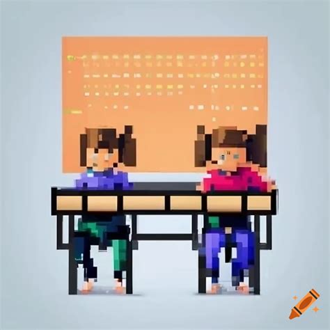 8 Bit Students In An Elementary School Classroom Setting On Craiyon