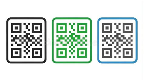 Qr Code Icon Set Scan Qrcode Pictogram In Black Filled And Outlined Style Stock Illustration