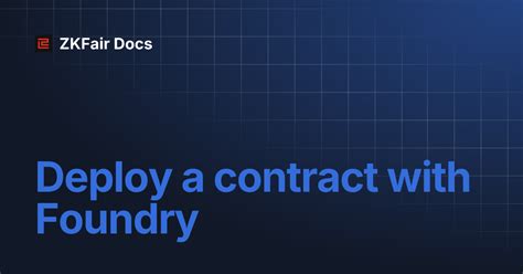 Deploy A Contract With Foundry Zkfair Docs