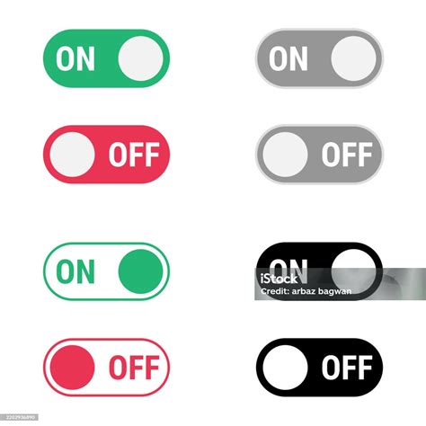 On Off Switch Toggle Button Ui Ux Design Stock Illustration Download