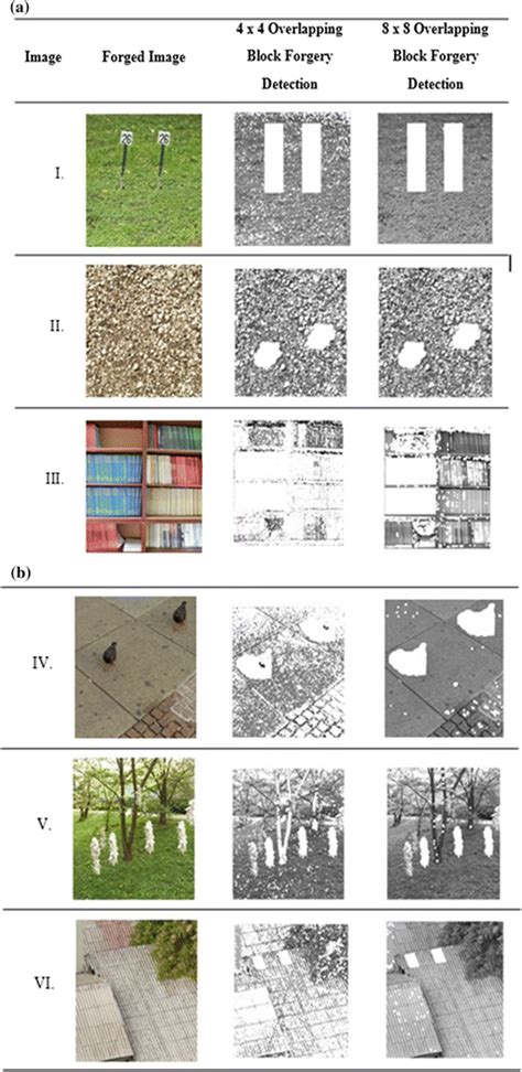 A Forgery Detection For 4 × 4 And 8 × 8 Overlapping Block B Forgery Download Scientific